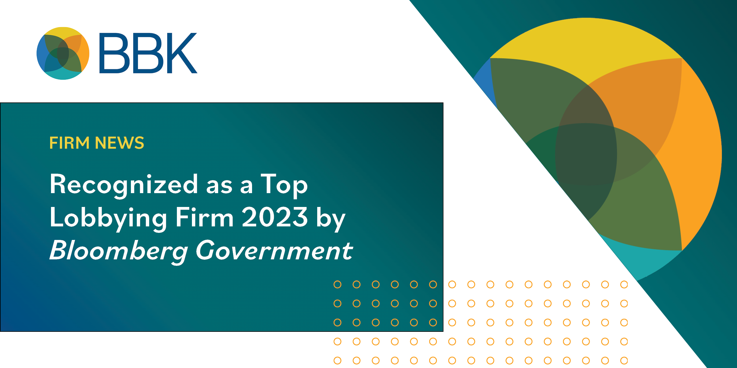 BBK Recognized as Top Lobbying Firm 2023 by Bloomberg Government