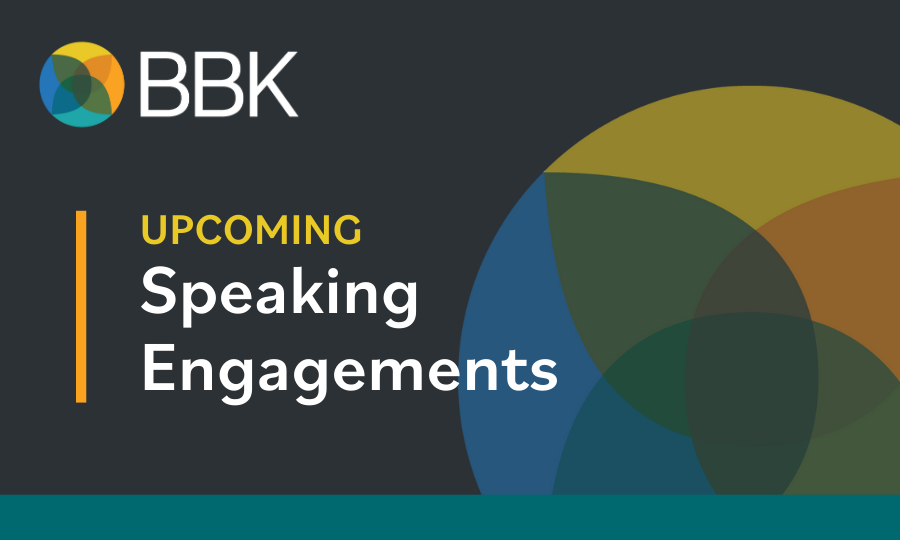 Upcoming Speaking Engagements